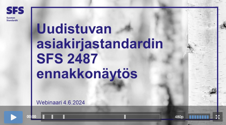 Asiakirjastandardi SFS 2487:2024